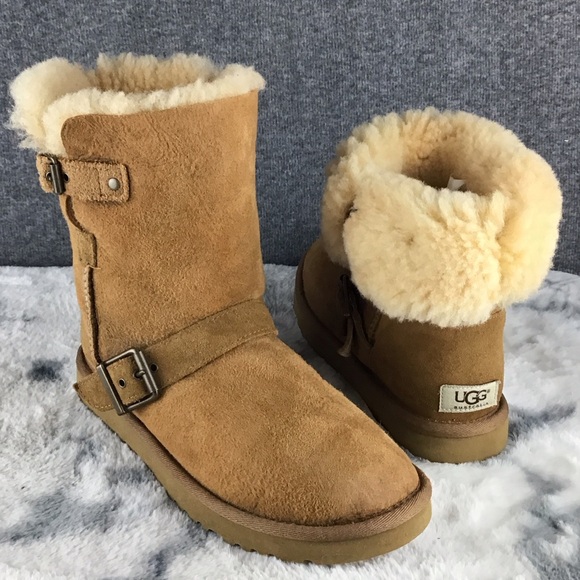 UGG | Shoes | Ugg Classic Short Dylan Chestnut Shearling Buckle Boots ...